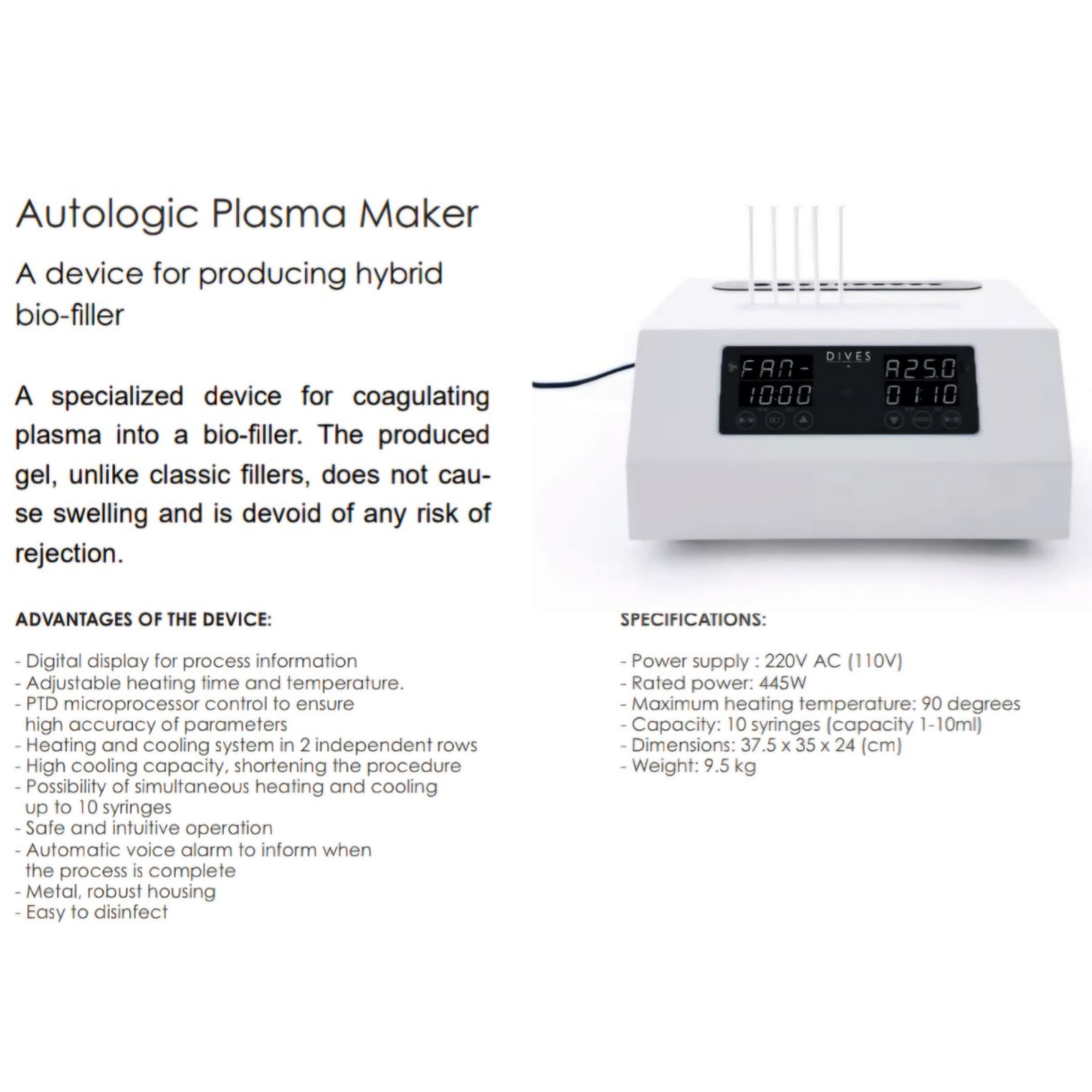 AUTOLOGIC PLASMA MAKER - DIVES MED - Meditrast I.K.E.